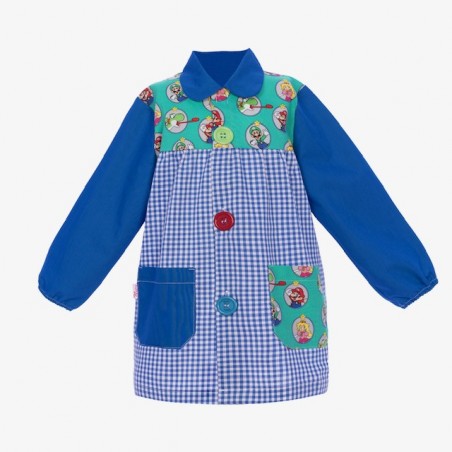 MANDILON, BABI, BATA ESCOLAR SUPER MARIO BROS AZUL